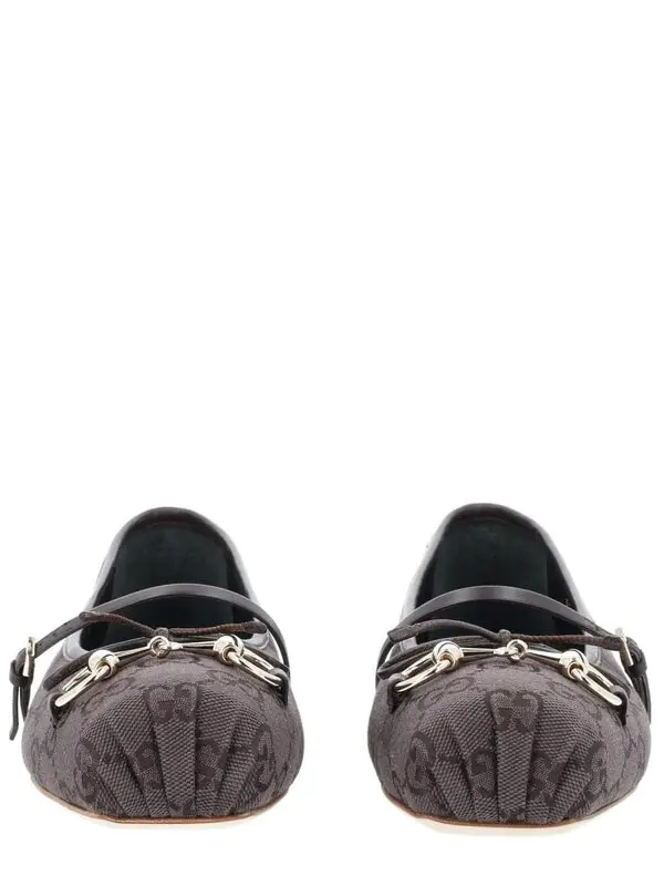 Gucci Monogram Ballerina Flats - Brown