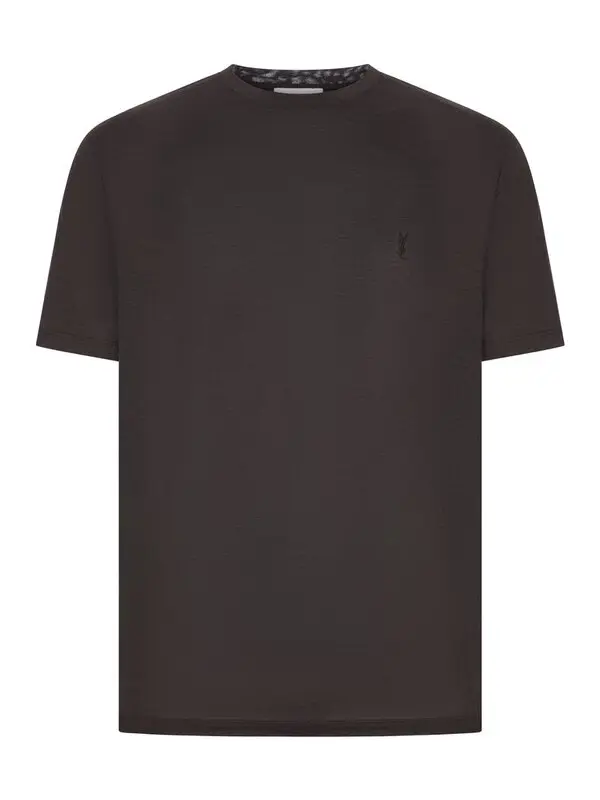 Saint Laurent Cassandre T-shirt In Silk And Cotton