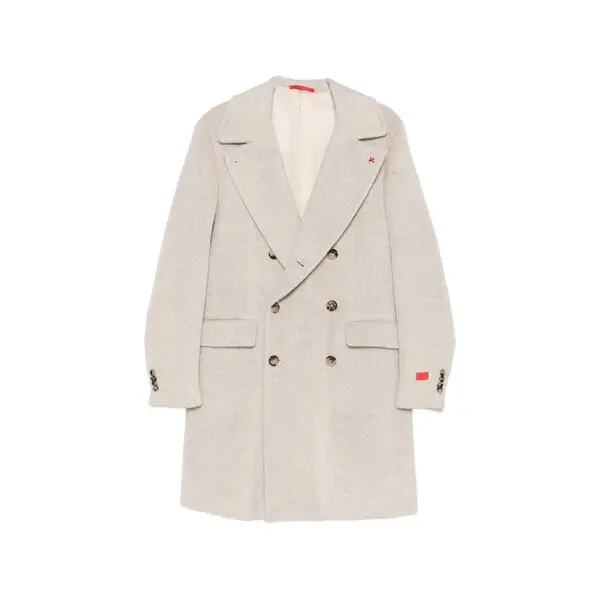 Isaia Neutrals Coats Double Breasted Coats