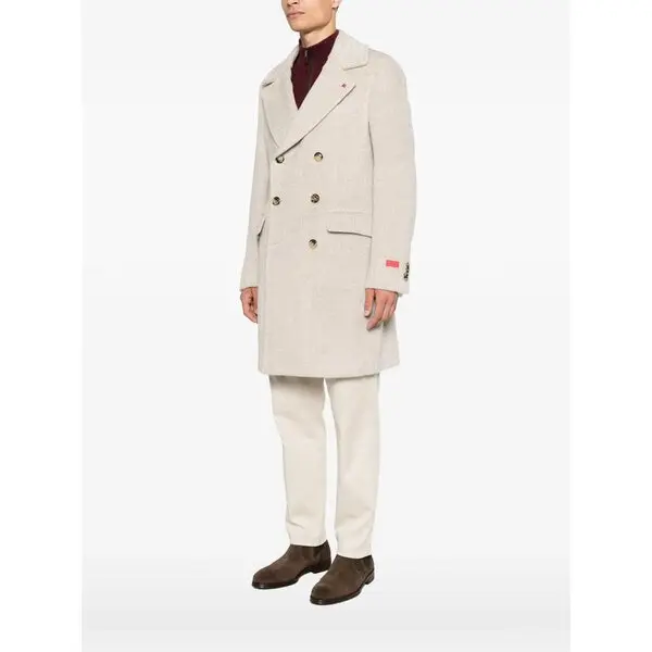 Isaia Double-breasted Wool And Alpaca Blend Overcoat