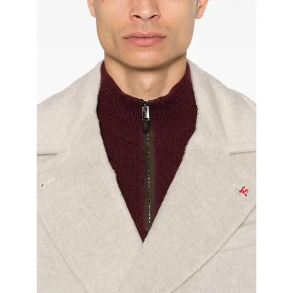 Isaia Double-breasted Wool And Alpaca Blend Overcoat