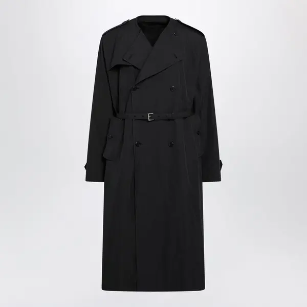 Prada Double-breasted Cotton-blend Trench Coat - Black