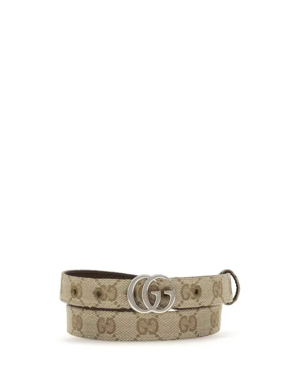 Gucci Slim Gg Marmont Belt - Cream