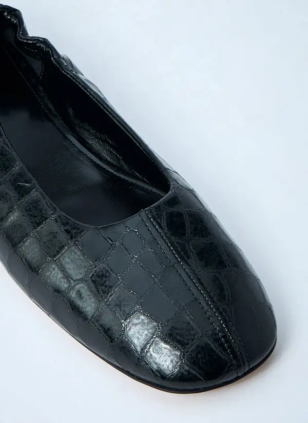 Dries Van Noten Croc-embossed Ballerina Flats