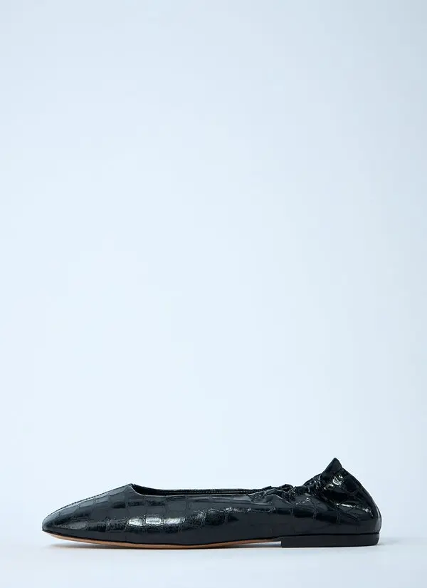 Dries Van Noten Croc-embossed Ballerina Flats