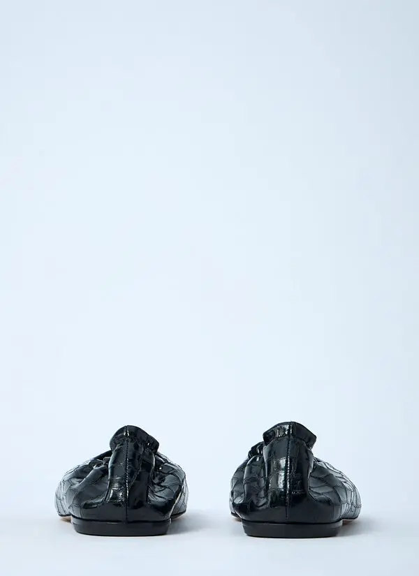 Dries Van Noten Croc-embossed Ballerina Flats