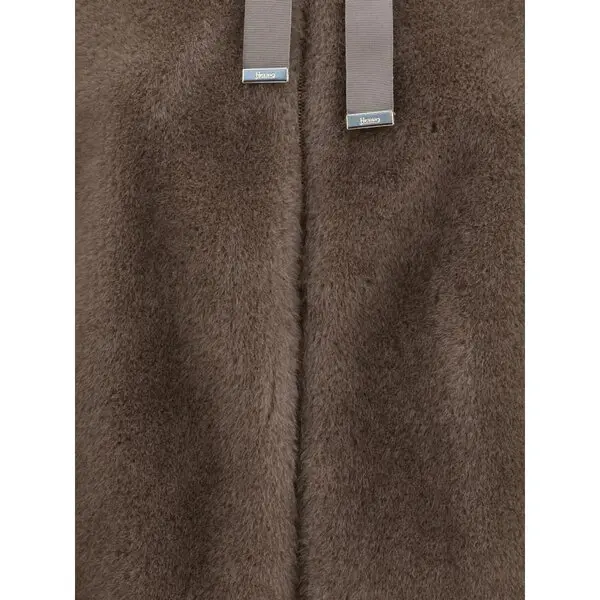 Herno Faux Fur Hooded Jacket - Brown