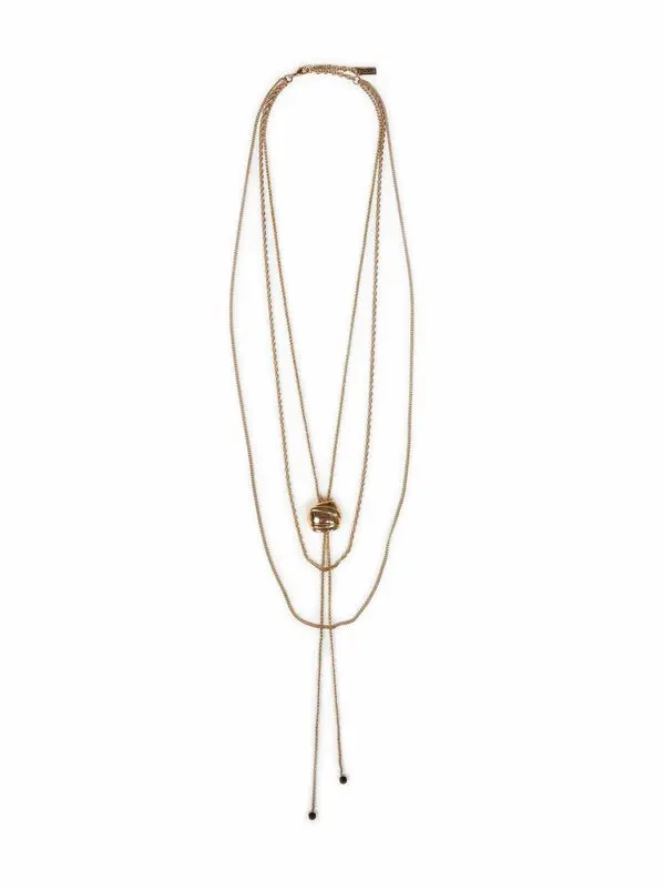 Chloé Gold Metal Long Multi-chain Necklace - Multicolor