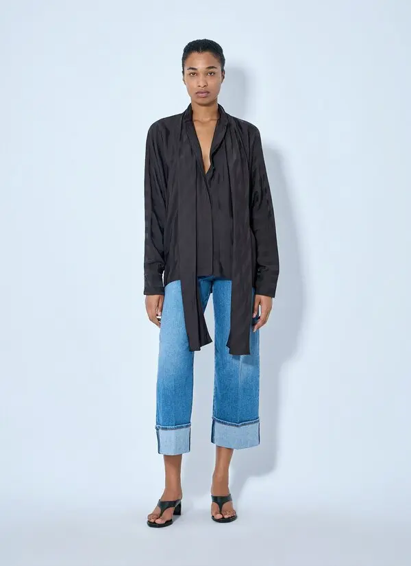 Sportmax Striped Tie-neck Blouse