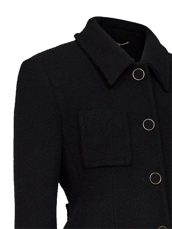 Chloé Black Wool Blend Bouclette Jacket