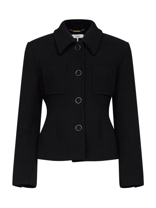 Chloé Wool Blend Bouclette Jacket - Multicolor