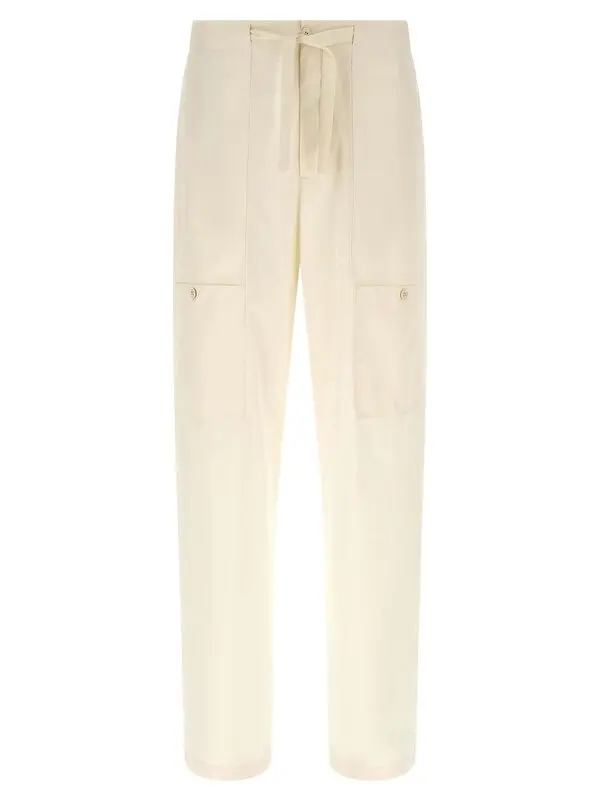 JIL SANDER Cotton Poplin Cargo Pants - Cream