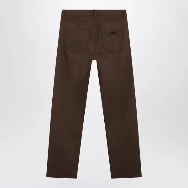 Prada Ebony-colored Wool Trousers