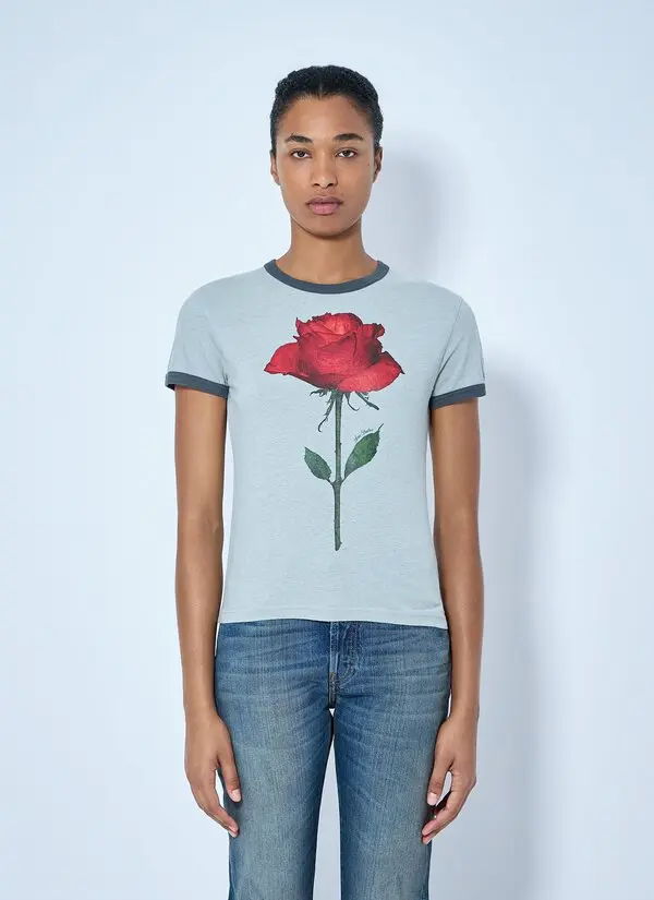 Acne Studios Graphic Rose T-shirt - Gray