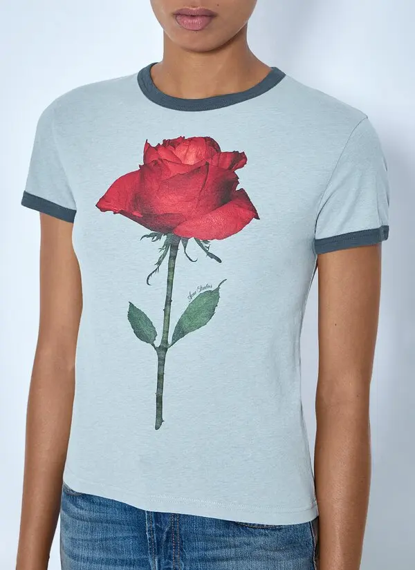 Acne Studios Graphic Rose T-shirt - Gray