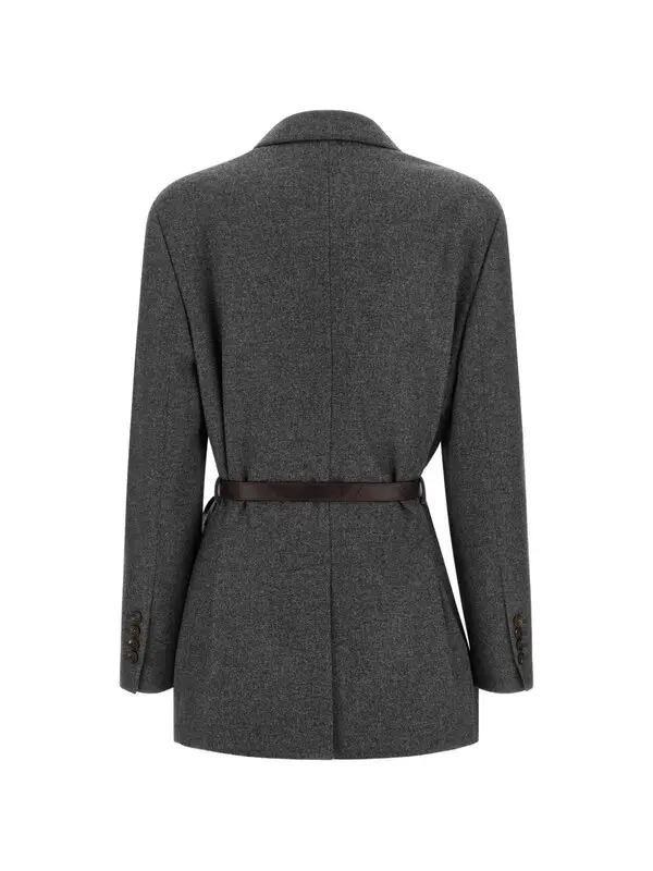 Brunello Cucinelli Wool Single-breasted Blazer Jacket - Multicolor