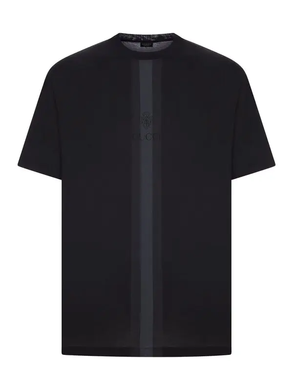 Gucci Cotton T-shirt With Tonal Web Stripe