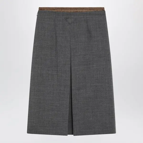 Prada Slate Grey Wool Skirt