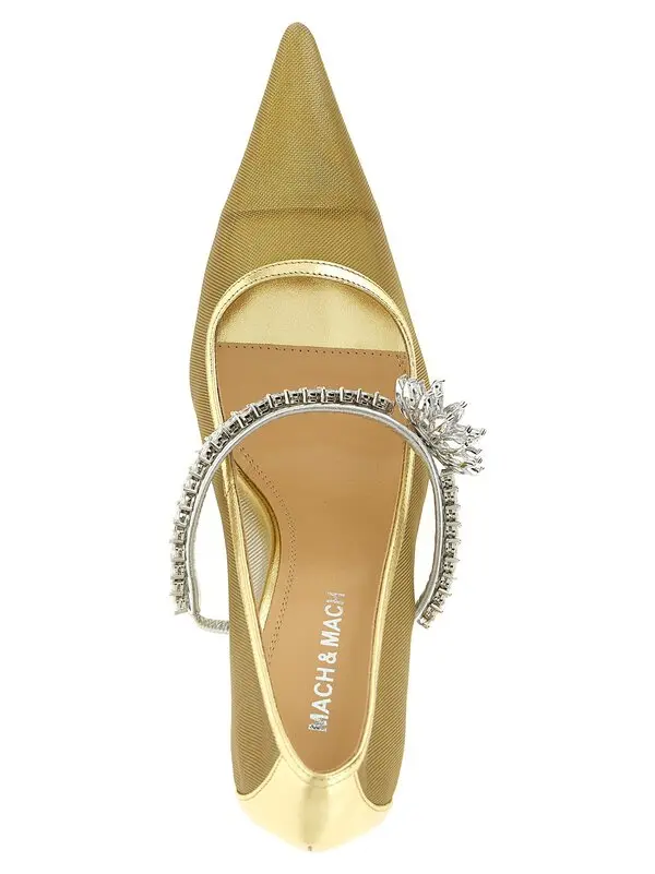 Mach & Mach Lotus Flower' Pumps - Gold