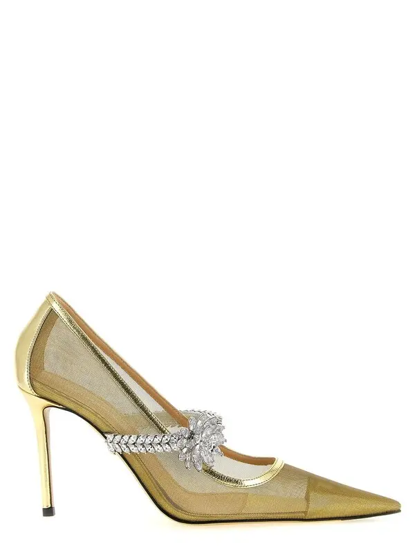 Mach & Mach Lotus Flower Pumps - Gold