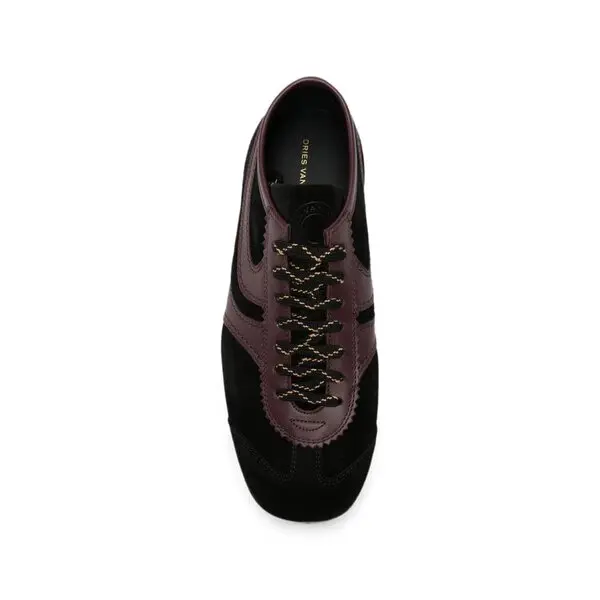 Dries Van Noten Suede Paneled Low-top Sneakers - Black