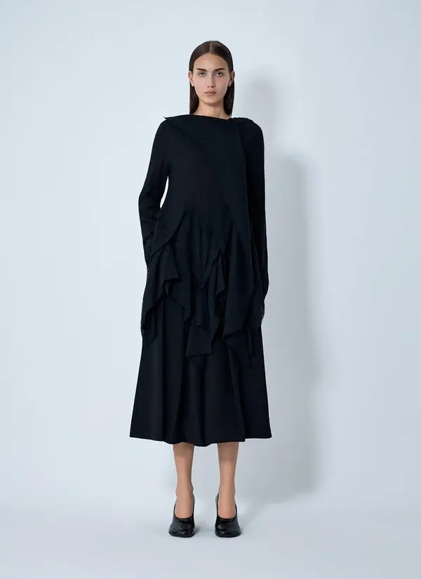 Yohji Yamamoto Gauzed Frilled Blouse