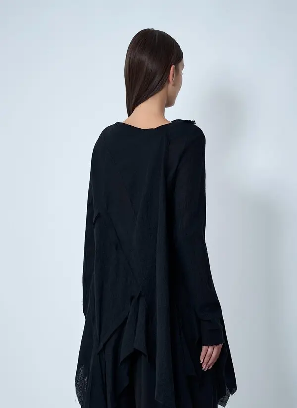 Yohji Yamamoto Gauzed Frilled Blouse