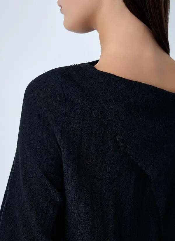 Yohji Yamamoto Gauzed Frilled Blouse