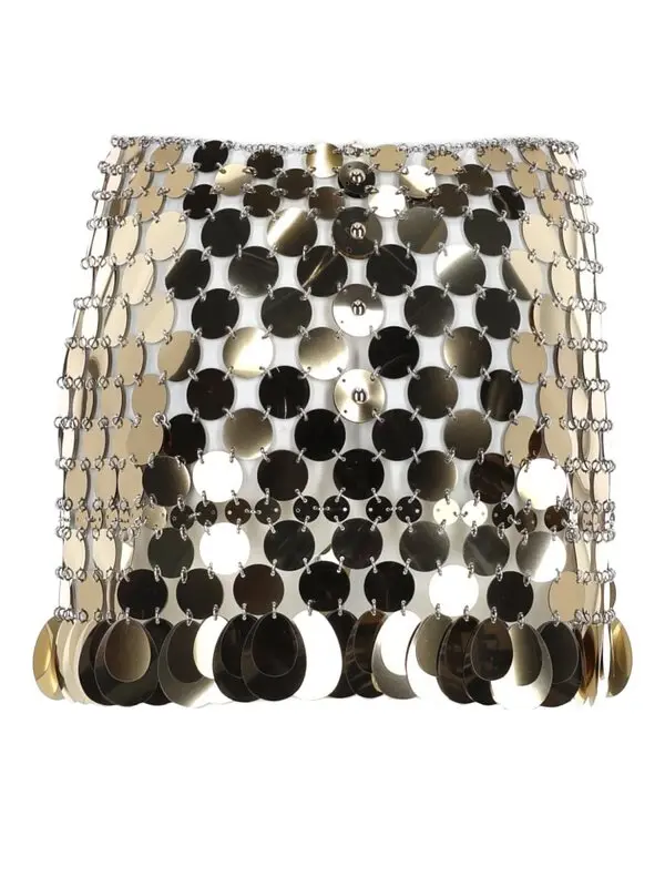 Rabanne Sequin Miniskirt - Gold