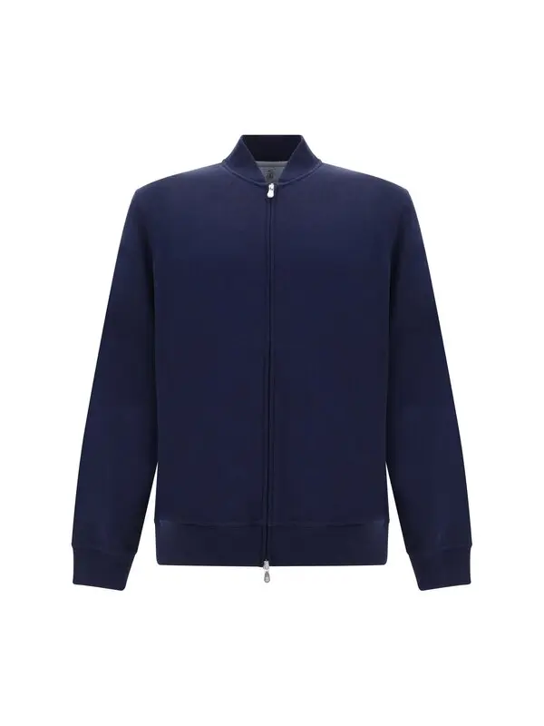 Brunello Cucinelli Cotton Zip Sweatshirt - Blue