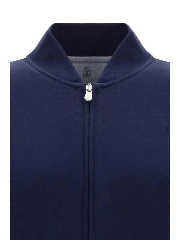 Brunello Cucinelli Cotton Zip Sweatshirt - Blue