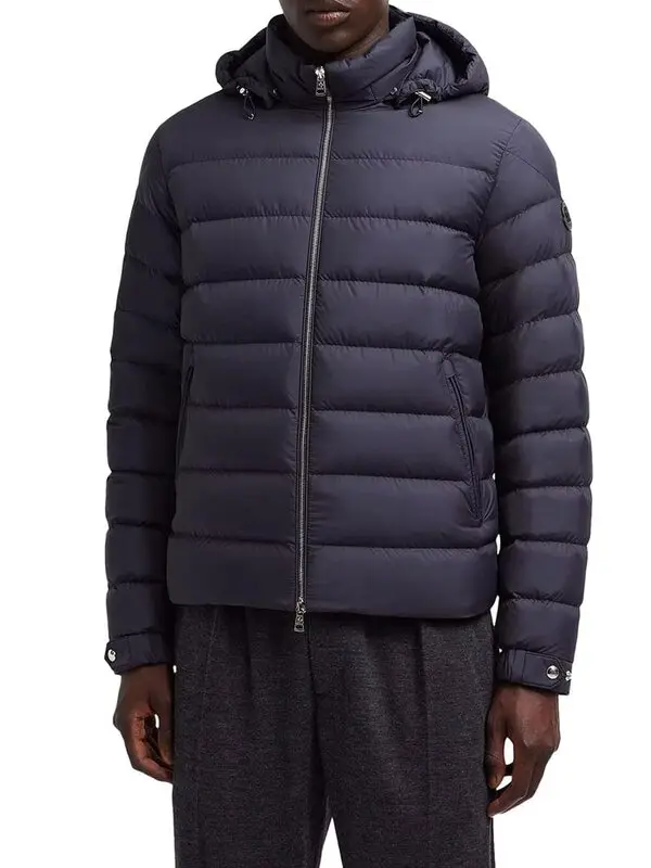 Moncler Arneb Short Hooded Down Jacket - Blue