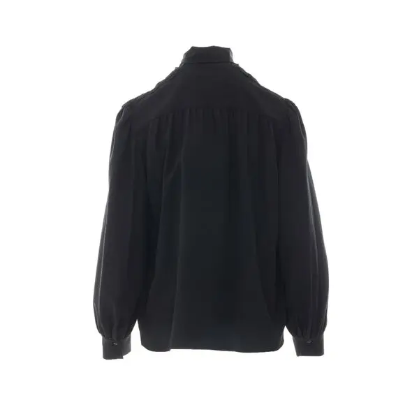 Chloé Crêpe De Chine Maxi Gathered Lavallière Blouse - Black