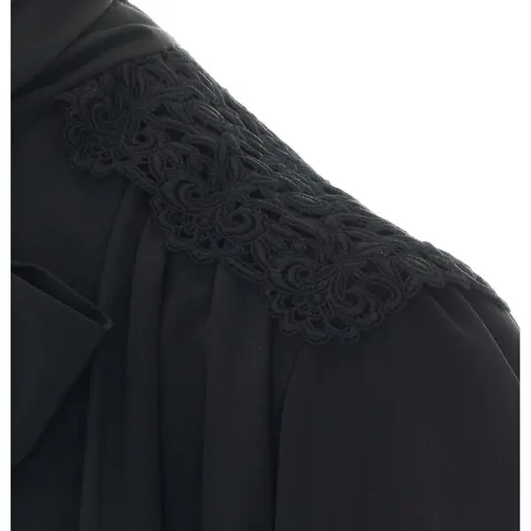 Chloé Crêpe De Chine Maxi Gathered Lavallière Blouse - Black