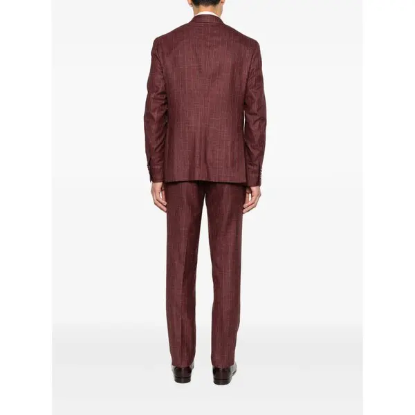 Isaia Suits Double Breasted Suits - Red