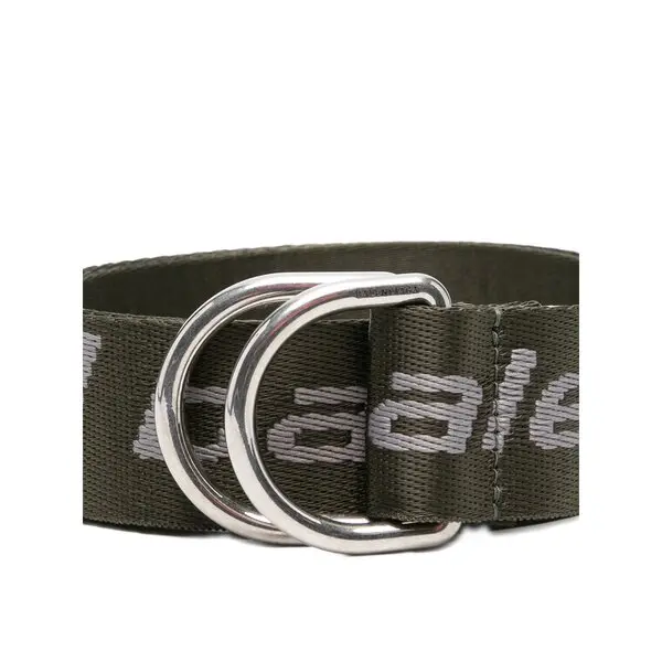 Balenciaga Logo Print Fabric Belt - Green