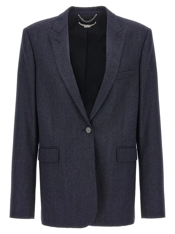 Stella McCartney Single-breasted Wool Flannel Blazer - Blue