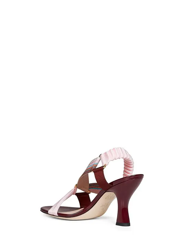 Fendi Colibrì Leather And Fabric Sandals - Multicolor