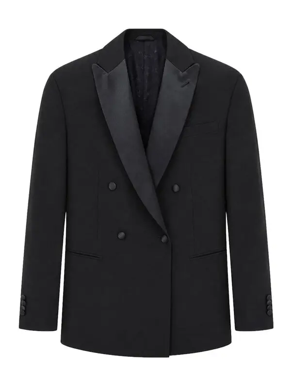 Giorgio Armani Giorgio`s Virgin Wool Crepe Blazer - Black