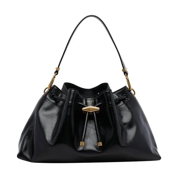 JIMMY CHOO Cinch Medium Bucket Bag - Black