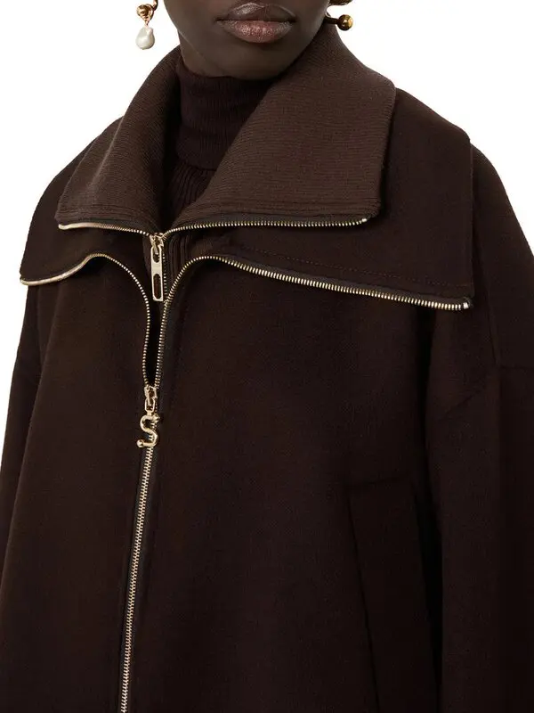 Sportmax Pure Wool Bomber Jacket With Removable Front Insert