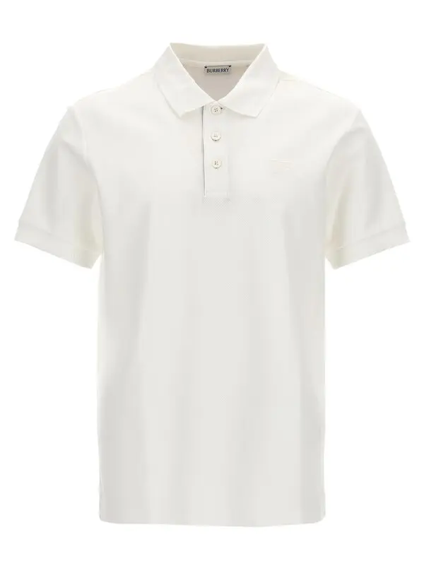 Burberry Logo Embroidery Polo Shirt - White
