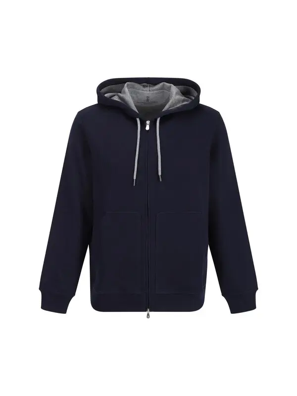 Brunello Cucinelli Monochrome Hoodie - Blue