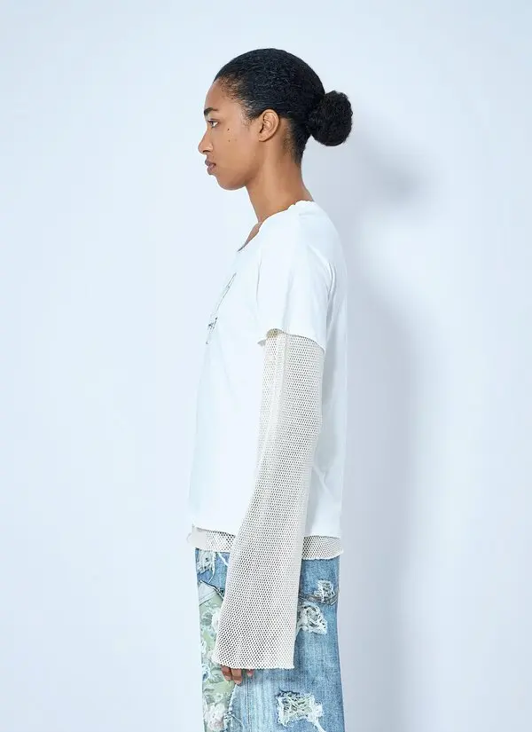 Acne Studios Layered Mesh Sleeve T-shirt