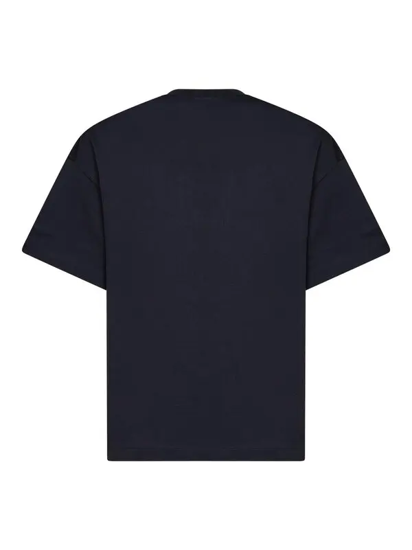 JIL SANDER Midnight Blue Cotton Boxy T-shirt With Logo