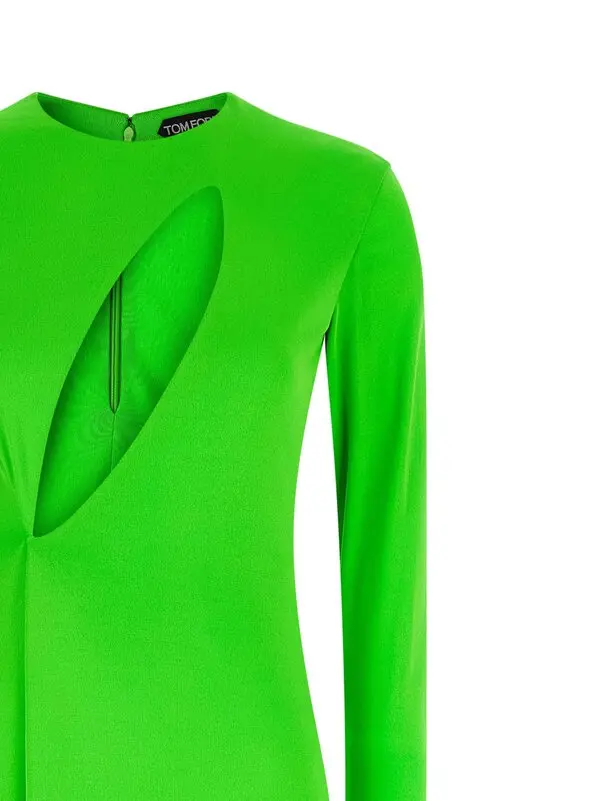 TOM FORD Long Sleeve Slash Front Evening' Dress