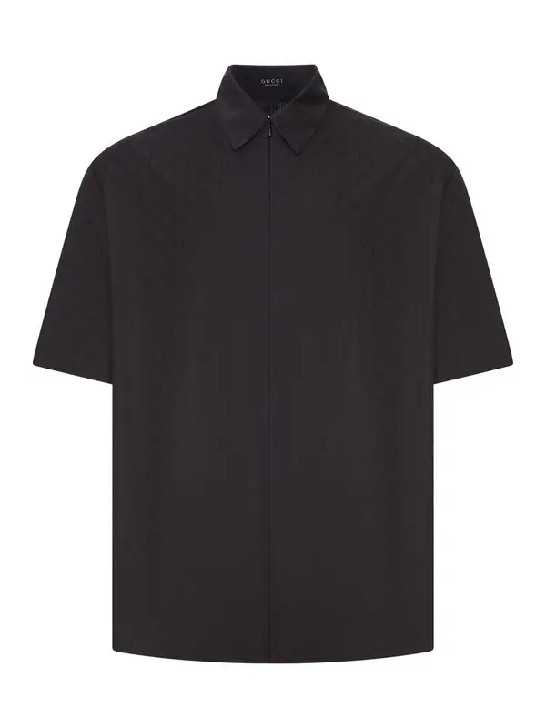 Gucci Gg Cotton Poplin Zip Shirt