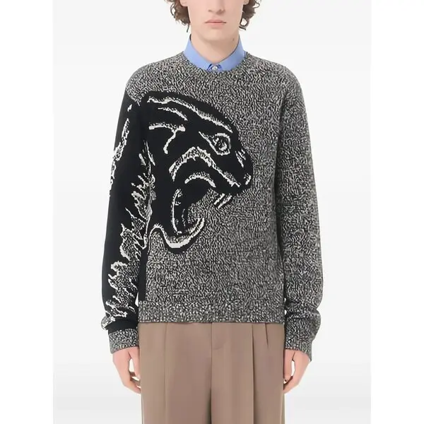 Valentino Garavani Panther Jacquard Sweater - Gray