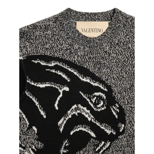 Valentino Garavani Panther Jacquard Sweater - Gray