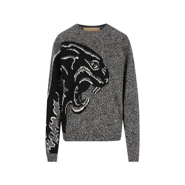 Valentino Garavani Panther Jacquard Sweater - Gray